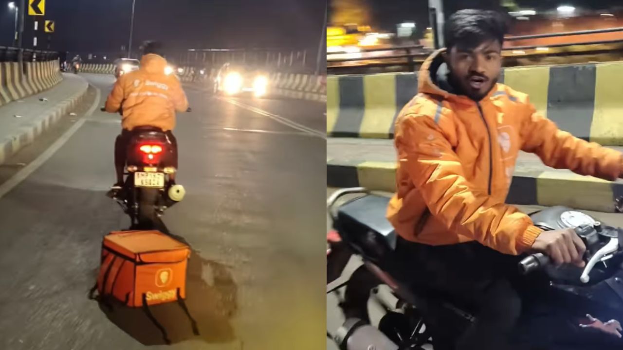 डिलीवरी बॉक्स को सड़क पर घसीटते हुए राइडर का वीडियो वायरल|swiggy ...
